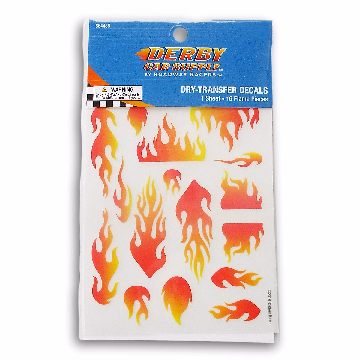 Fire Dry Transfer Car Decals - Blazing Flames for Derby Racer 1 Sheet - 16 Flame Pieces