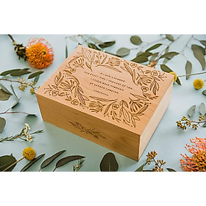 Garden Of Flowers Alfred Lord Tennyson Quote Wood Keepsake Box [Personalized Custom Gifts, Anniversary, Wedding, Baby, Memory]