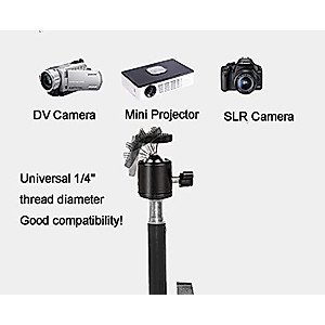 Tripod Stand, Mini Projector Stand,Lightweight Portable Projector Photography Stand Camera Tripod Adjustable Height 20" to 61" Floor Stand Holder, inculded 360° Rotatable Head Ball (Withstand 3pound)