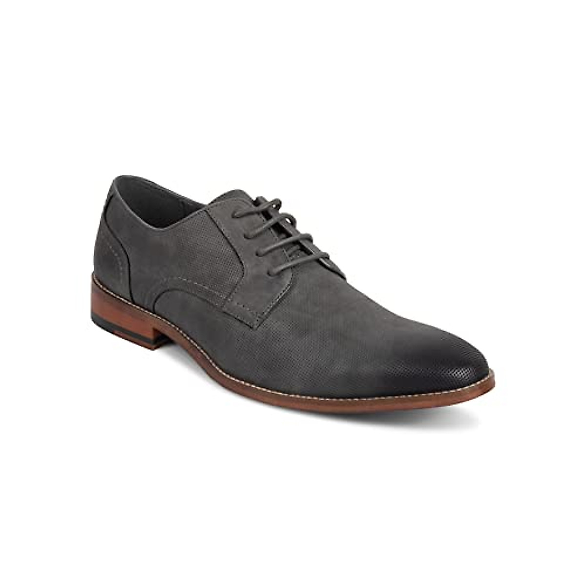 Kenneth Cole Unlisted Mens Dress Shoes Cheer Buck Classic Cap-Toe Lace-Up Memory Foam Insole, Grey, 10