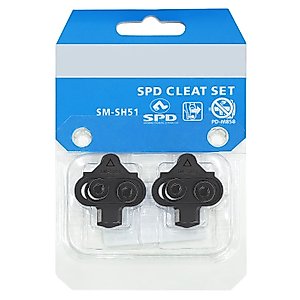 NAACOO Bike Cleats Compatible with Shimano SPD SM-SH51 - Spin Peloton Indoor Cycling Clips & Mountain MTB Bicycle Cleat Set -4° Degree Float (SH51 A)