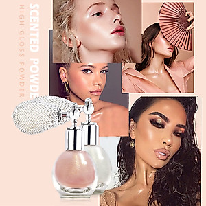 NewBang 2Pcs Highlighter Powder Spray,Glitter High Gloss Powder,Shimmer Sparkle Powder Makeup Spray, for Face Body Cosmetic