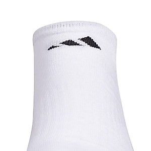 adidas Men's Cushioned No Show Socks (3-Pair), White/Black/Clear Onix Grey, Large