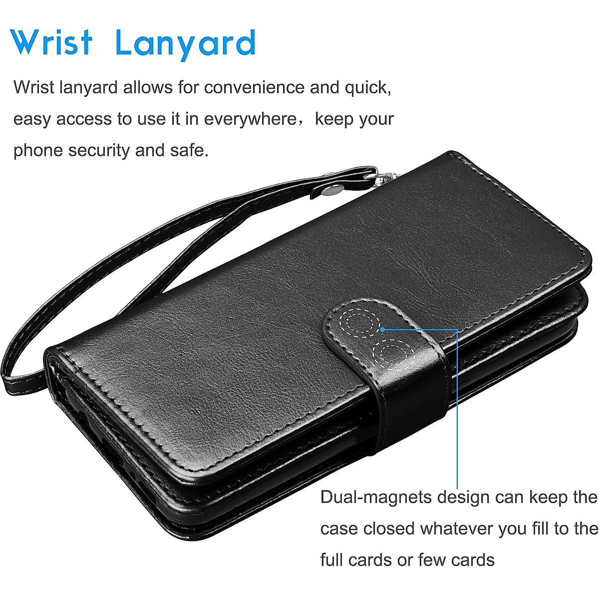 Tekcoo Wallet Case Compatible with iPhone 14 Plus (6.7 inch) 2022 Luxury ID Cash Credit Card Slots Holder Carrying Pouch Folio Flip PU Leather Cover [Detachable Magnetic Hard Case] - Black