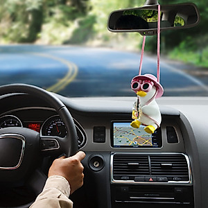 Swing Duck Car Hanging Ornament Cute Swing Duck Car Pendant Swinging Duck On Car Truck Decoration Rearview Mirror Accessories (Style B)