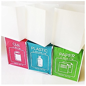 Recycle Bin Separate Recycle Bag Waste Baskets Compartment Container with Inner Frame (3 Bins + 3 Inner Frames) by Happy Sale