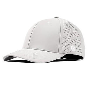 Branded Bills Bare Elite Curved Hat, White, Fits 7-7.5, with Curved Bill, Double Layer Performance Paneling, Adjustable Snapback, Silk-Soft Front Lining, Quad-Foam Band, Water-Repellent Shell