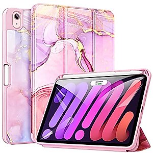 ZtotopCases for New iPad Mini 6 Case 2021, Shockproof iPad Mini 6th Generation Case with Pencil Holder, Auto Sleep/Wake, Premium Protective Smart Cover for iPad Mini 6th Gen 8.3 inch, Marble Pink