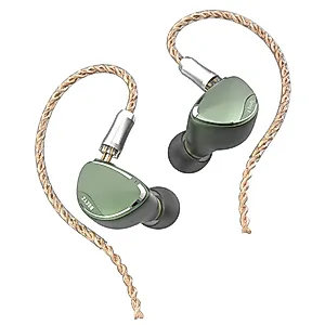 KyaMuc BQEYZ Spring2 HiFi in-Ear Monitor,IEM Equipped Advanced Hybrid Triple BA Dynamic Driver with Detachable Cable for Noise Isolation Audiophiles Musicians (Green)