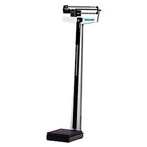 Health O Meter 450KL Mechanical Beam Scale with Height Rod, Capacity 500 lb, Graduation 1/4 lb, 10-1/2" Width x 14" Depth Platform