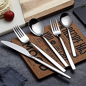 Berglander Flatware Set 40 Pieces, Stainless Steel Flatware Set, Silverware Set Service For 8