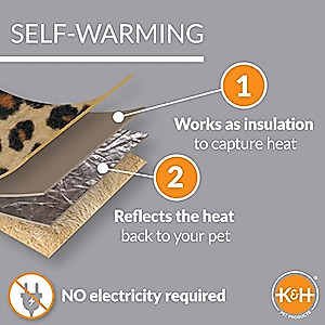 K&H Pet Products Self-Warming Kitty Sack Leopard 15 X 18 Inches