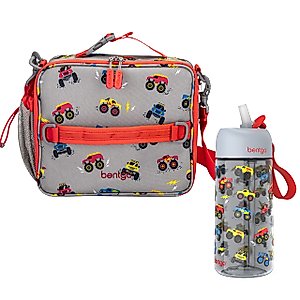 Bentgo® Kids Lunch Bag Set Water Bottle - New & Improved 2023 (Trucks)
