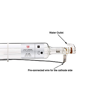 TEN-HIGH 40W CO2 Laser Tube 700mm D50mm, Wires Preconnected with Coating, for Laser Cutter Laser Engraving Cutting Machine