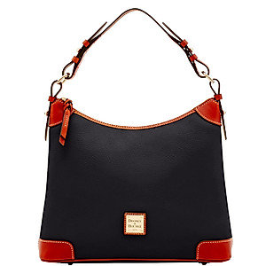 Dooney & Bourke Women's Hobo Shoulder Bag in Pebble Grain Leather, Large Handbag with Adjustable Shoulder Strap, Elephant