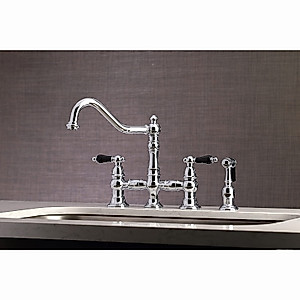 Kingston Brass KS3271PKLBS Duchess Bridge Kitchen Faucet, Polished Chrome