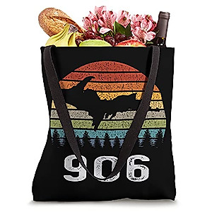 Upper Peninsula Michigan Gifts UP Retro 906 Yooper Tote Bag
