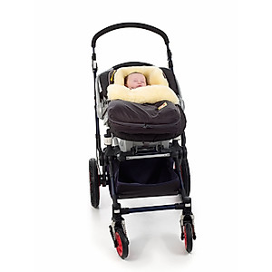 Fareskind Baby Go Cozy Sheepskin Bunting Bag, Black, 0-12 Months