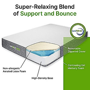 GhostBed Classic 11 Inch Cool Gel Memory Foam & Latex Mattress - Medium-Firm Feel, Made in The USA, Full