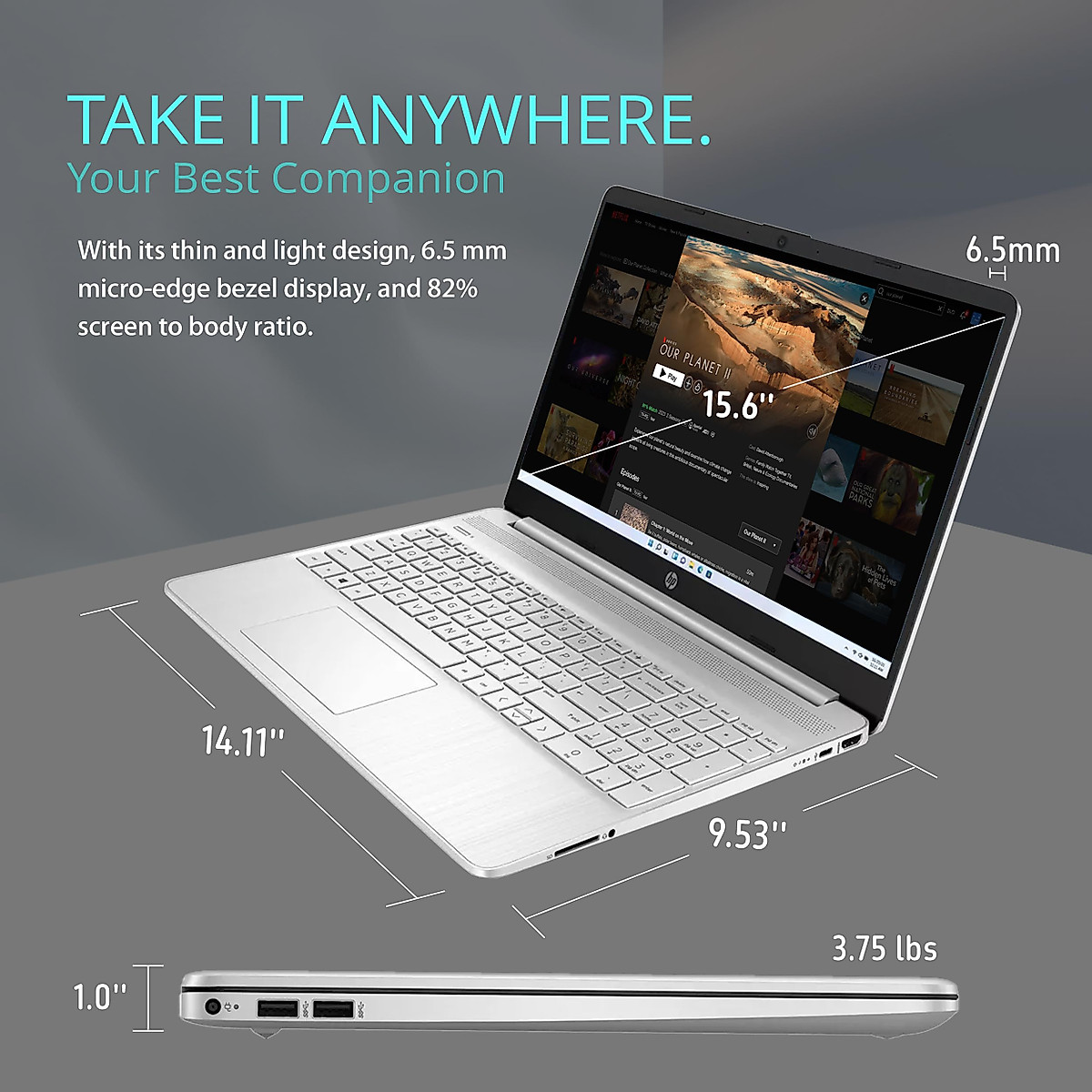 HP 2022 15.6” HD Touchscreen Laptop, Intel Core i3-1115G4(Beats i5-1035g1), 32GB RAM, 1TB PCIe SSD, Intel UHD Graphics, HD Webcam, Numpad, Wi-Fi 5, Bluetooth, Silver, Win 11 Pro, 32GB USB Card