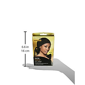 Evolve Satin Wrap Scarf, Black