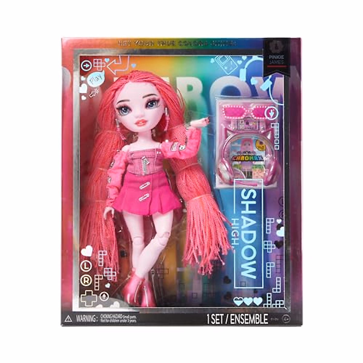Rainbow High Shadow High Pinkie - Pink Fashion Doll. Fashionable Outfit & 10+ Colorful Play Accessories. Great Gift for Kids 4-12 Years Old & Collectors