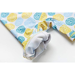 Baby/Toddler Girl One Piece Swimsuit Long Sleeve with UPF 50+ Sun Protection (Yellow, 3-6 Months)