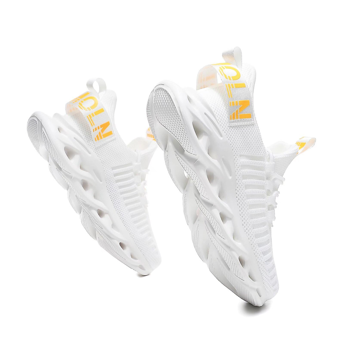 GSLMOLN Spring Summer Running Shoes Fashion Mesh Ultra Lightweight Sport Gym Sneaker Mens Slip-On Casual Shoes for Walking White Size 10.5