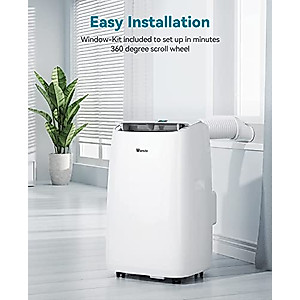 Wamife 12000 BTU Portable Air Conditioner, Smart Indoor Air Conditioner Voice Control with Alexa & Google Home, Cools Up to 700 Sq.Ft. Portable AC Unit with Remote Control, Window Kit