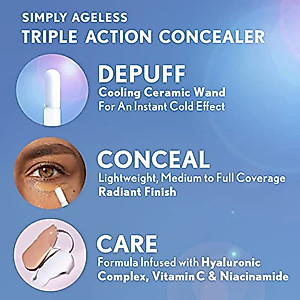 COVERGIRL Simply Ageless Triple Action Concealer, Toasted Almond, Pack of 1