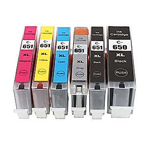 Fafeicy 6pcs Printing Cartridges, Ink Cartridges Replacement Accessory Part for PIXMA MG5460 MG5560 MG5660 MG6360 MG6460 MG6660 (BK BK C M Y GY 6 Colors)