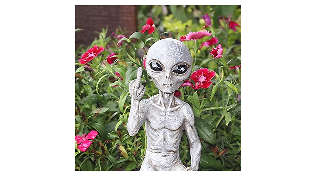 Rude Alien Statue: Funny Home & Garden Decor & Gifts