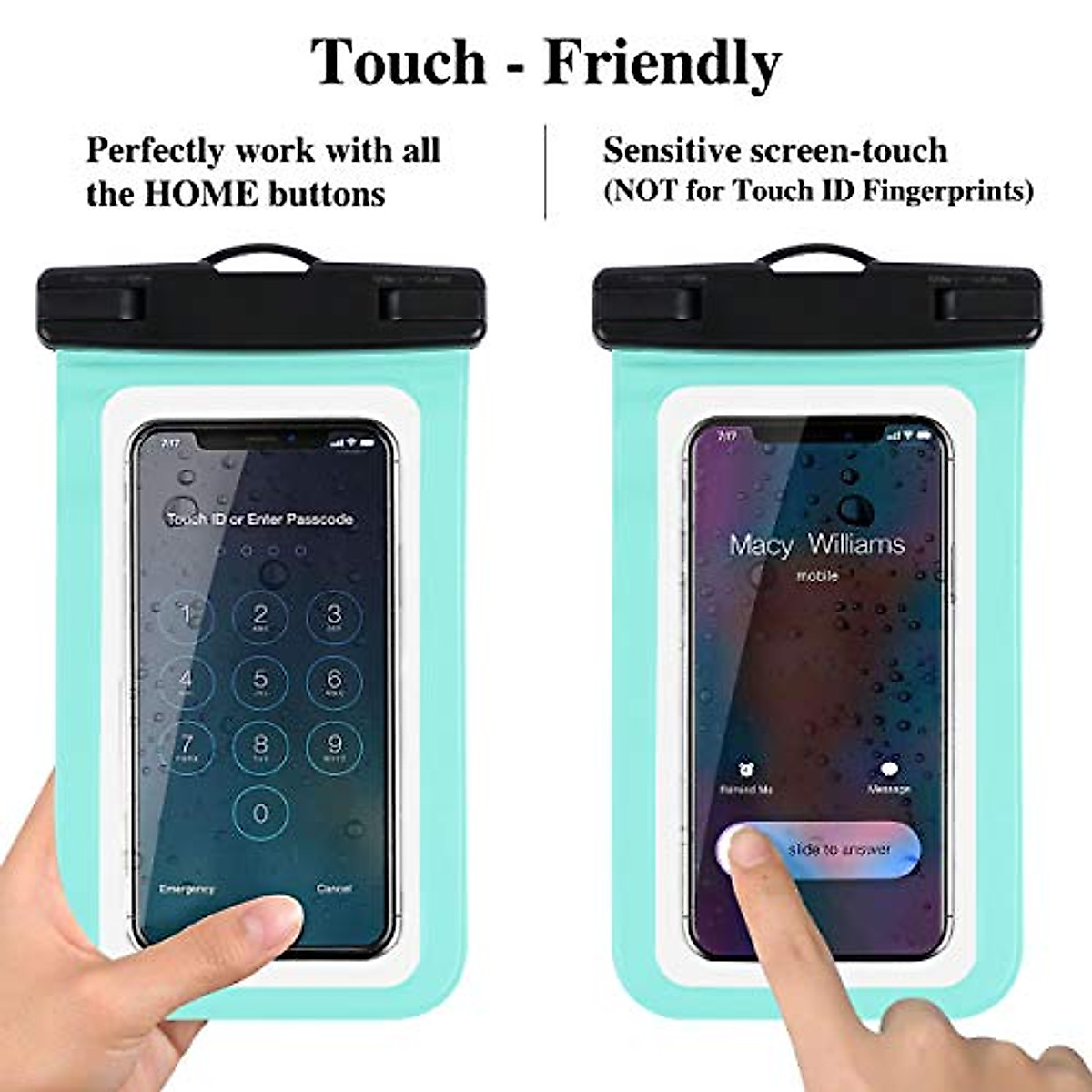 Harapu Universal Waterproof Phone Pouch Case Compatible for iPhone 13 12 11 Pro Max XS MAX XR X 8, Galaxy S21 S20 S11 S10 S8 S8+, Most Phone up to 6.5" Diagonal, Green