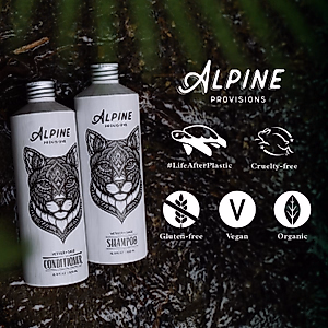 Alpine Provisions Vetiver & Sage Conditioner - Naturally Moisturize, Repair, & Strengthen with Essential Oils, Sunflower oil & Aloe Vera, Vegan, Sulfate - Plant-Based Hair Care - 16.9 FL Oz