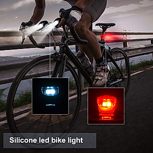 24 Pieces Bicycle Light Front and Rear Silicone LED Bike Light Bike Headlight and Taillight Multi-Purpose Waterproof Bike Light for Cycling with 48 Pieces Batteries Included