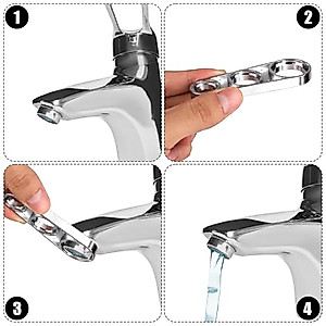 2pcs Faucet Bubbler Wrenches, Multi-Use Faucet Aerator Key 6 Sizes 16/18/20/22/24/28mm Sink Aerator Removal Wrenches Tool for Kitchen Bathroom Faucet Parts Repair Spanner
