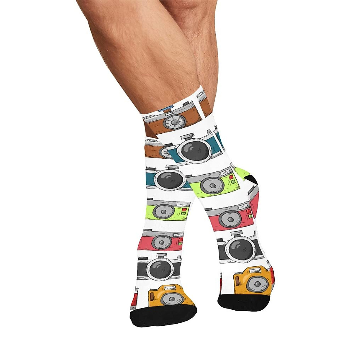 Women's & Men's Socks With Camera Vintage Retro Pattern on Them Cool Novelty Design For Work, Gym, Fitness, Sports, Traveling, Playing