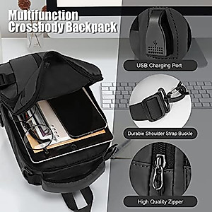 Sling Crossbody Backpack Shoulder Bag for Men,Travel Hiking Chest Bag Daypack