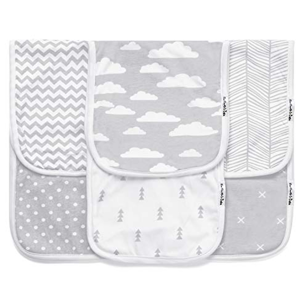 BaeBae Goods Burp Cloths for Baby Boy & Girl - Ultra Absorbent Burping Rags - Anti Shrink Unisex Burpy Clothes - Super Soft Jersey Cotton, Large 21"x10" - Thick for Newborn Cloth Diapers - 6 Pack