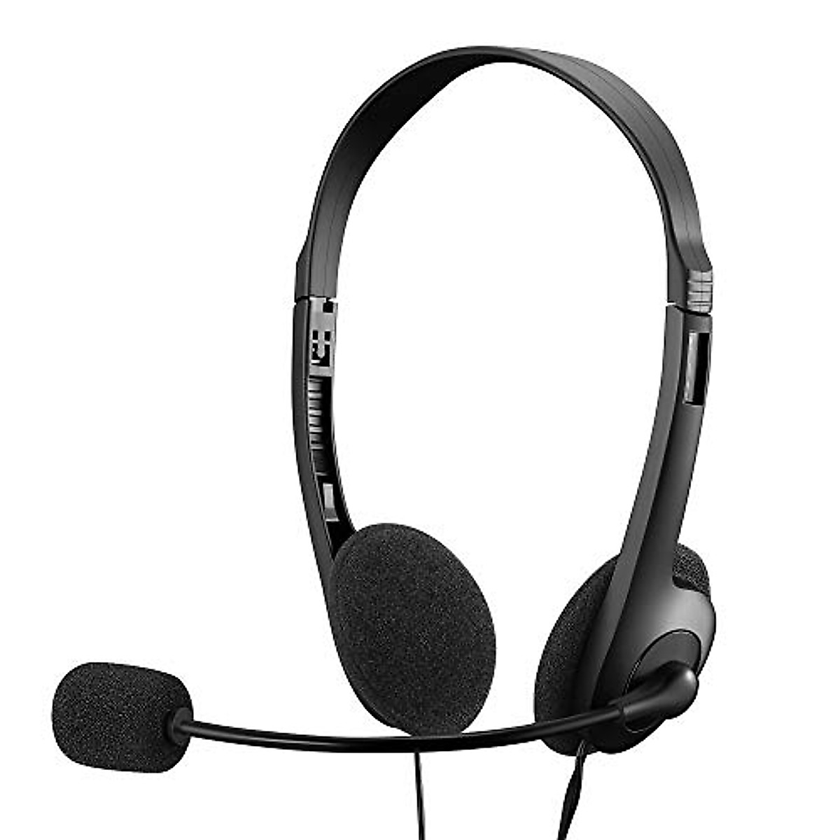 QINYOUNICE Kids Heaphones with Microphone Headphones for Kids with Microphone,Noise Cancelling and Volume Controls Kids Headphones for Online Course Computer Headset (Black Color)