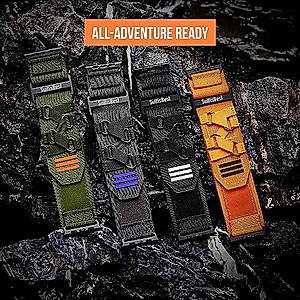 Rugged Nylon Band Compatible with Apple Watch Ultra Band 49mm 45mm 44mm 42mm for Men, Military Tactical Sport Strap Adjustable Replacement Wide Wristbands for iWatch Ultra Series 8 7 6 5 4 3 SE, Gray