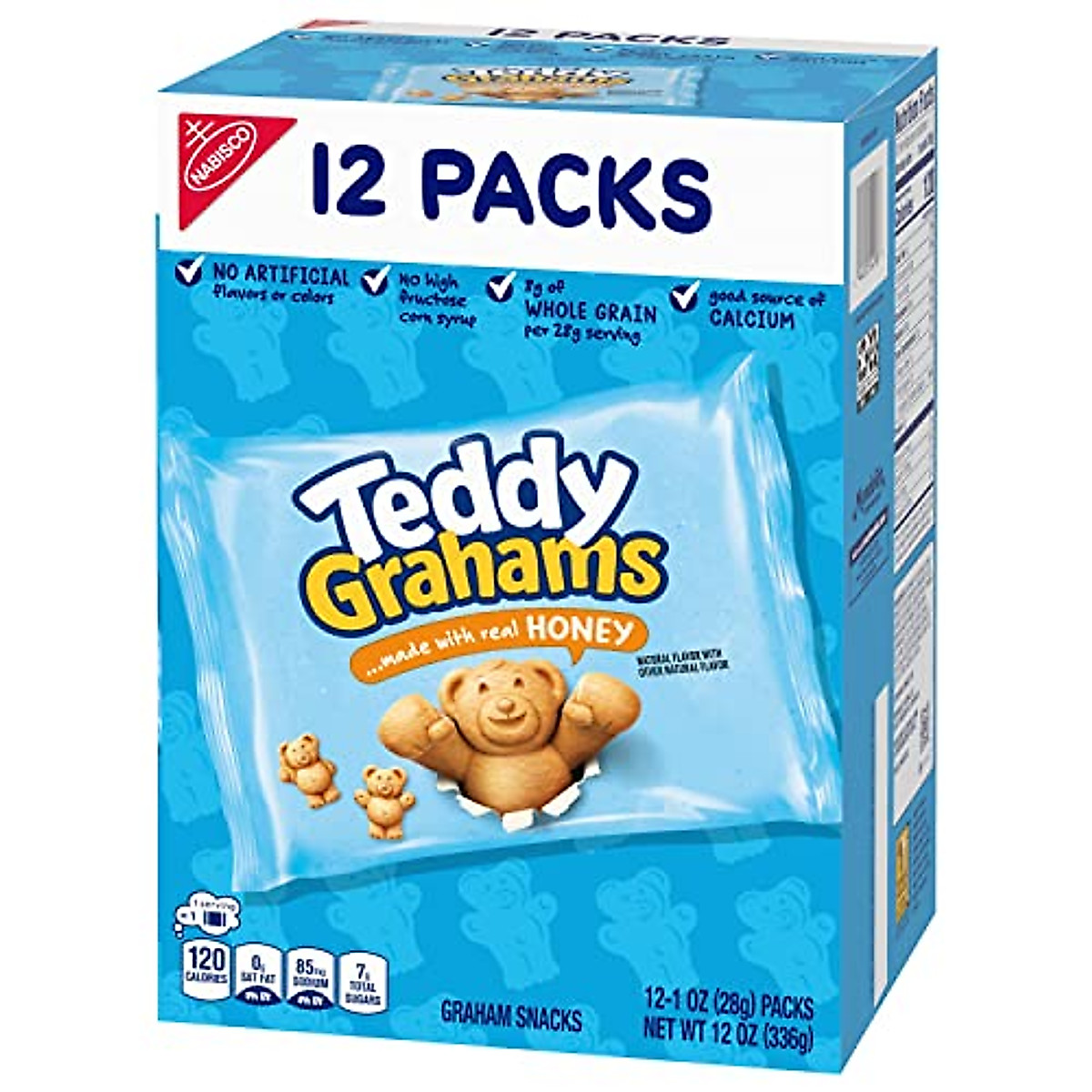 Teddy Grahams Honey Graham Snacks, 48 Total Snack Packs (4 Boxes)