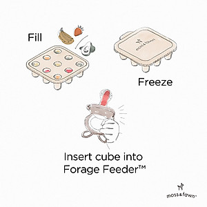 Moss and Fawn Ice Cube Tray, Forage Feeder Freezer Mold for Breast Milk, Formula, Bone Broth, Purees, and Baby Food - Fern