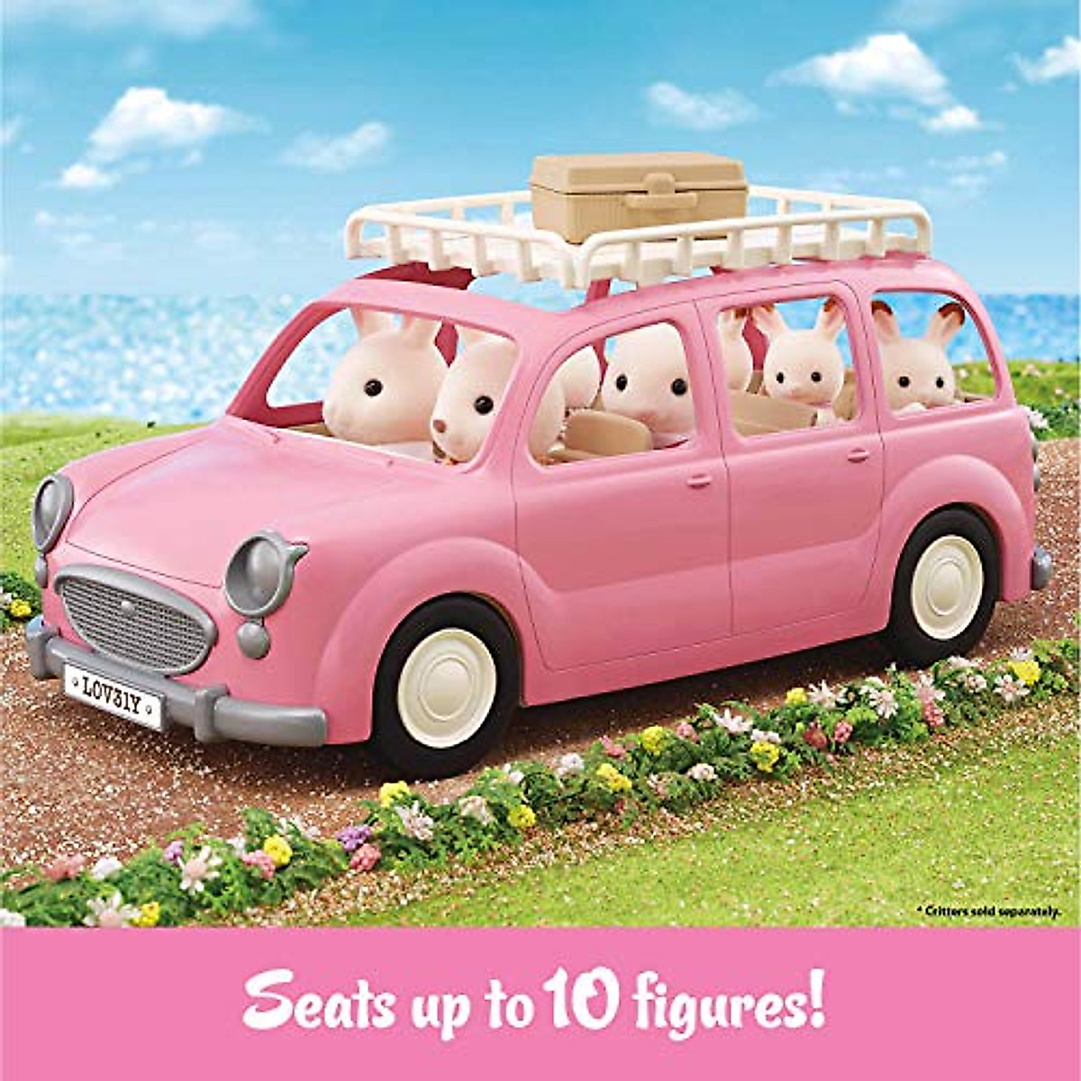 Calico Critters Family Picnic Van for Dolls - Toy Vehicle Seats up to 10 Collectible Figures!