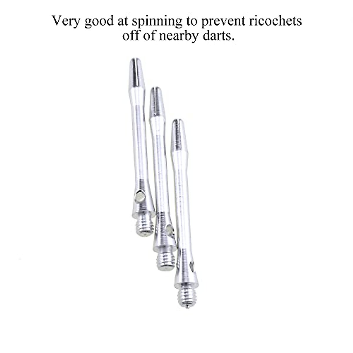 Yadaland Spinster Aluminum Dart Shaft Silver Smooth Spin Flow Accurate Shot Tip Hold Tight Forward Balance Make Room for Another Dart Avoid Bounce and Flight Damage Improve Game 3PCS