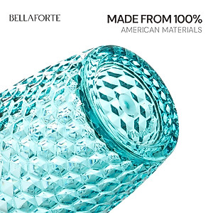 BELLAFORTE Shatterproof Tritan Plastic Tall Tumbler, Set of 4, 19oz - Laguna Beach Drinking Glasses - Unbreakable Tritan Drinking Glasses for Parties - BPA Free - Blue