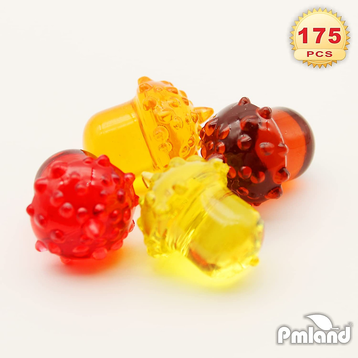 PMLAND Autumn Acrylic Mini Acorn Ornaments and Table Scatter - 170+ Pieces for Fall Harvest Festival Holiday Party Events Home Decor -1 Pound Package