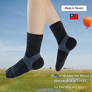 M Magic Sport Morandi Merino Wool Above Ankle Socks, Men and Women, Jogging, Hiking, Cycling (as1, alpha, m, l, regular, regular, Black, M-L)