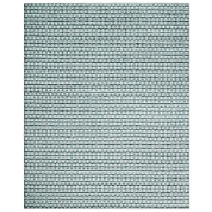 Artisan's Arc Hand Made Checkered Scandinavian Blended Wool Flatwoven Area Rug, White, Teal and Gray, 8x10 | KE18810