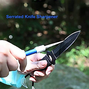 Portable Knife Sharpener, 3 in 1 Pocket Knife Diamond Pen-shaped Sharpener Multifunctional Saw Hook Flat Edge Outdoor Kitchen Knife Sharpener Mini Sharpening Steel Rod Cutter Pen-File By discoGoods